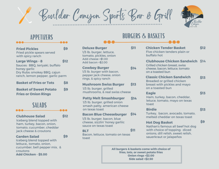 Sports Bar and Grill | Boulder Canyon Golf Club